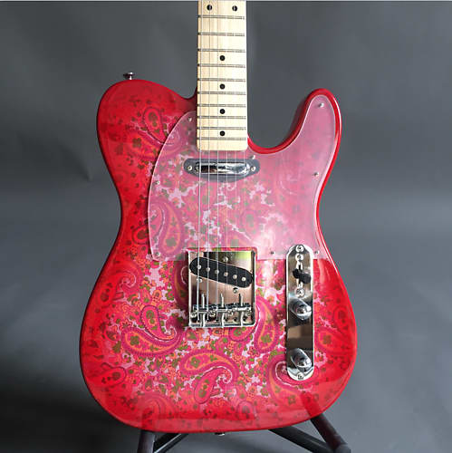 Pink Paisley tele Tribute 6 string guitar. 2022 paisly pink, | Reverb
