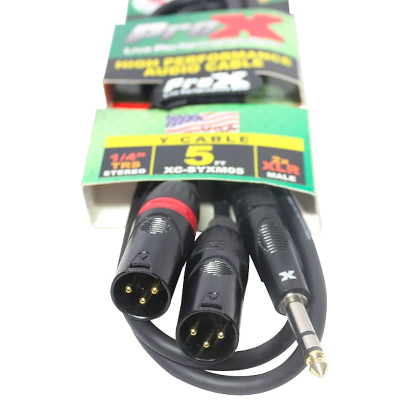 ProX - 1/4" TRS Stereo to DUAL XLR Y 5ft Cable | Reverb