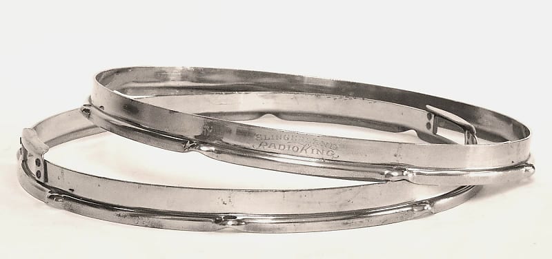 Slingerland Radio King Engraved Snare Hoops (Rims) Nickel | Reverb