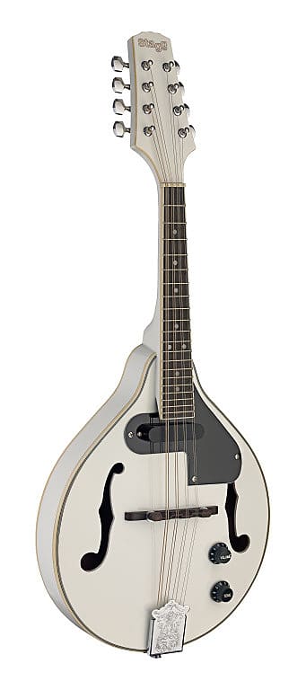 STAGG White Acoustic-electric Bluegrass Mandolin With Nato | Reverb