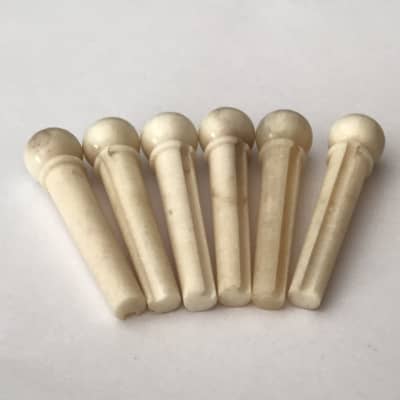 Martin Acoustic Bone Bridge Pins Abalone Inlays Set Of 6 Pins | Reverb