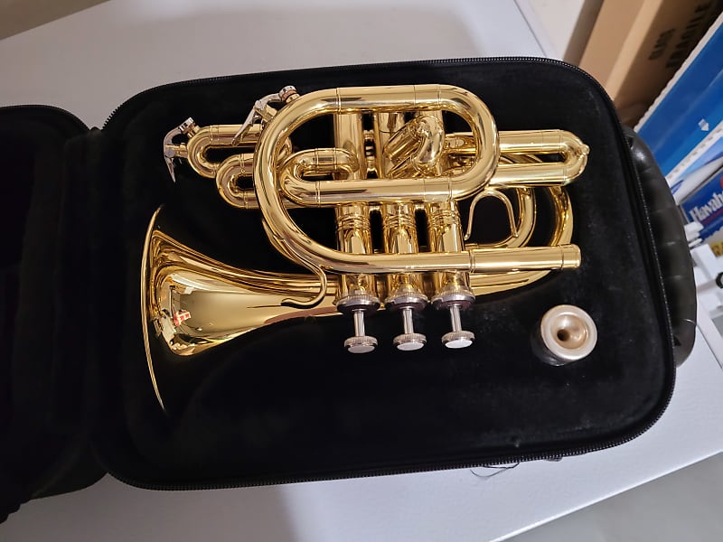 Schagerl T-200L Academia Pocket Trumpet w/ Case Mouthpiece & | Reverb