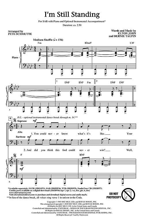 Im Still Standing Sab Elton John | Reverb