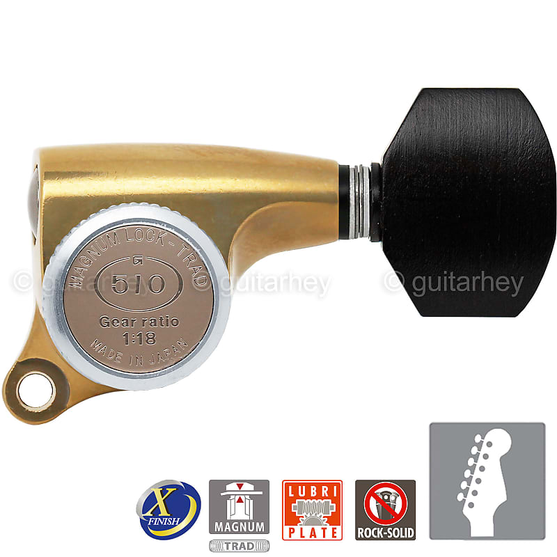 NEW Gotoh SGS510Z-EN07 MGT 6 in line Locking Tuners Set | Reverb UK