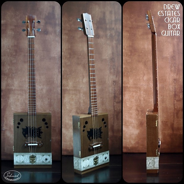 Cigar Box Guitar; Drew Estates Cigar Box, 4 strings | Reverb