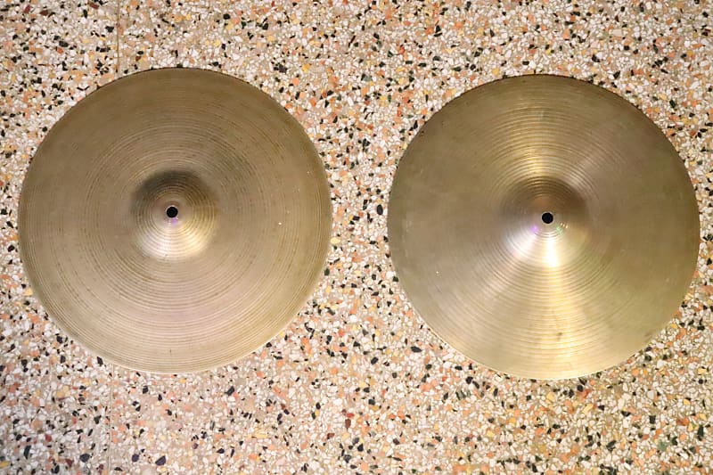 Zildjian 14" Rock Hi Hat Cymbals Vintage 1970's #2 | Reverb