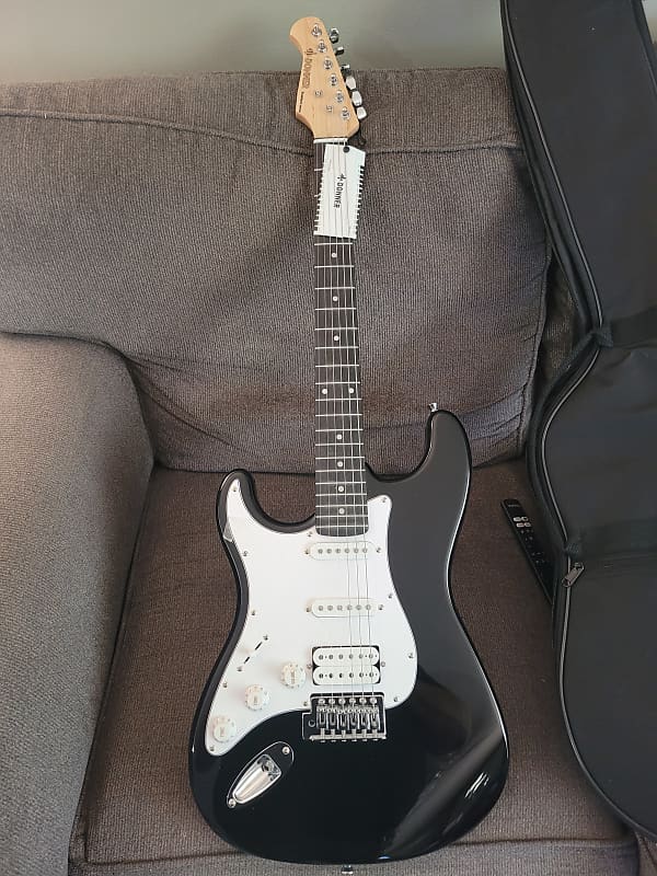 Donner left hand HSS strat with extras - black | Reverb