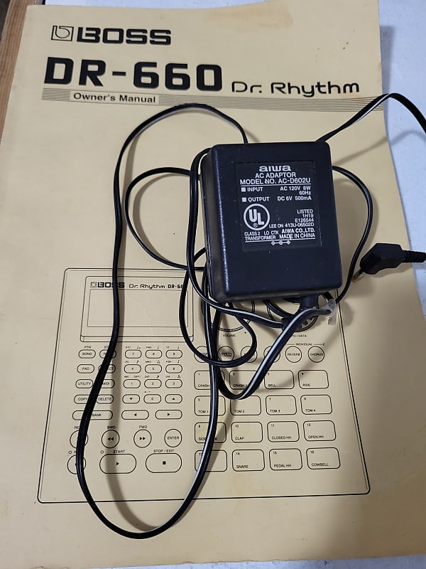 Boss DR Rythm drum machine power supply and users guide, post | Reverb