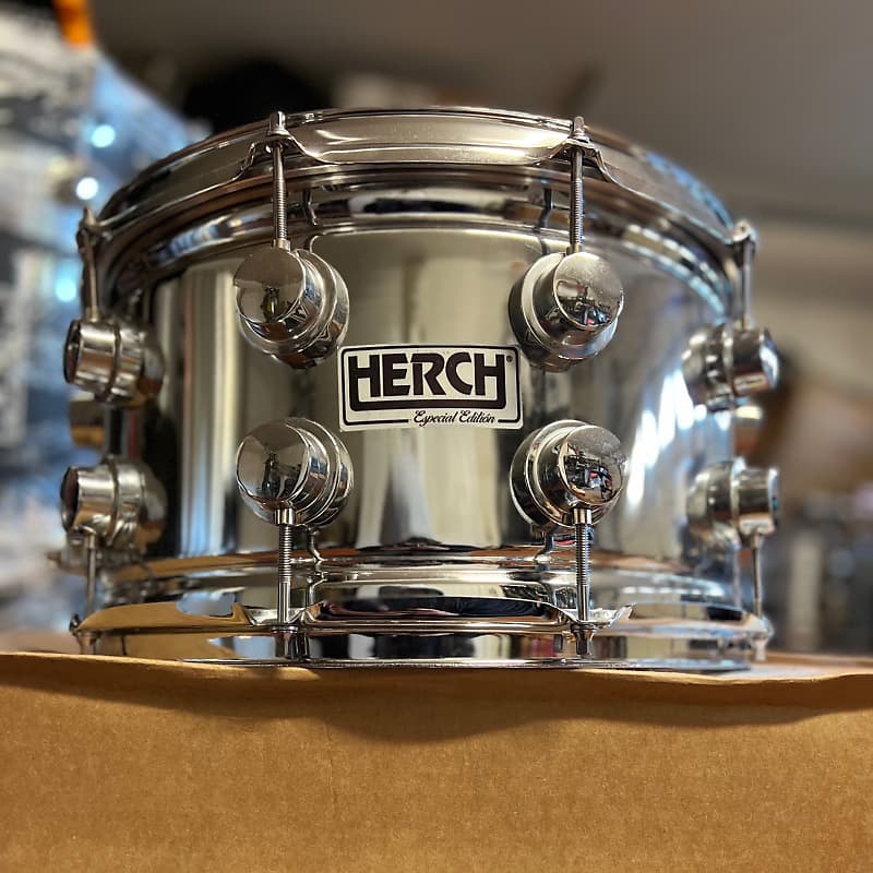 Herch Cromada Tarola 14x8 Steel Snare Drum | Reverb
