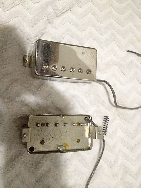 greco paf humbucker pickup pair 1990 chrome or nickel | Reverb
