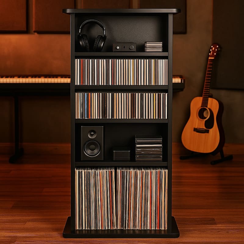 Multimedia Storage Cabinet – CD DVD Blu-ray Book Shelf | Reverb