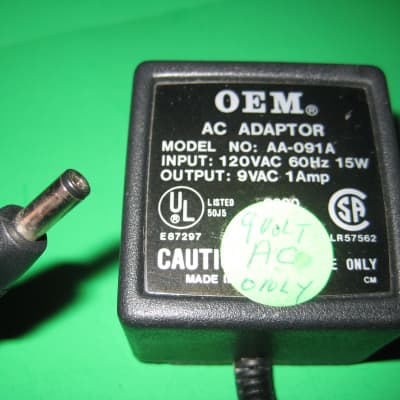 OEM Power Supply AC Adaptor 9V AC 1 Amp Model AA-091A | Reverb