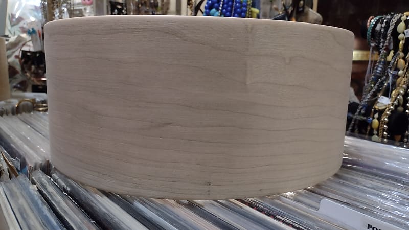 14x5.75 Solid Shell Steam Bent Bare Raw Cherry Snare Drum | Reverb