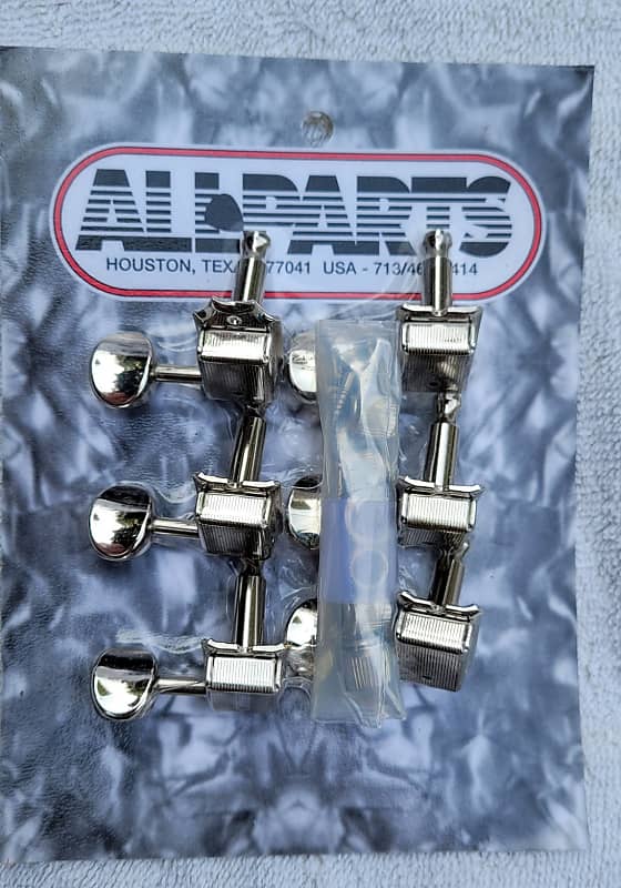 Allparts TK 7880-001 6 in-line staggered tuning keys Nickel | Reverb