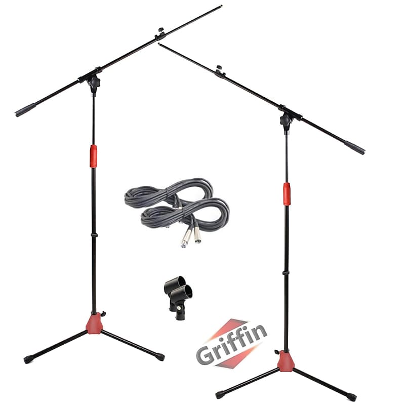 Tripod Microphone Boom Stand (Pack Of 2) With Xlr Mic Cables | Reverb