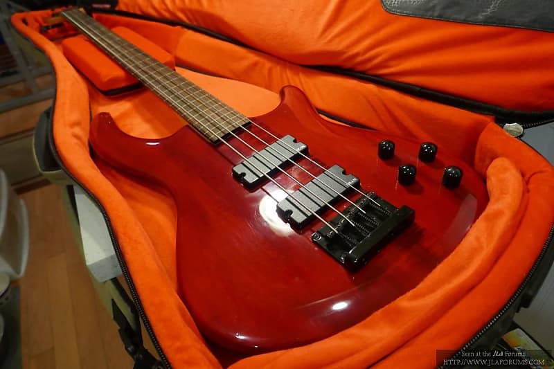 Dean Edge 4-FL fretless candy apple red 4-string monster bass | Reverb