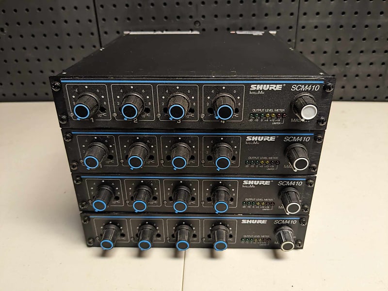 Shure SCM410 4-Channel Rack-Mountable Automatic Mic Mixer | Reverb