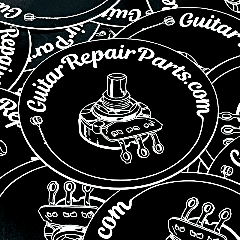 GuitarRepairParts.com Potentiometer Logo Vinyl Sticker 3"x3" | Reverb