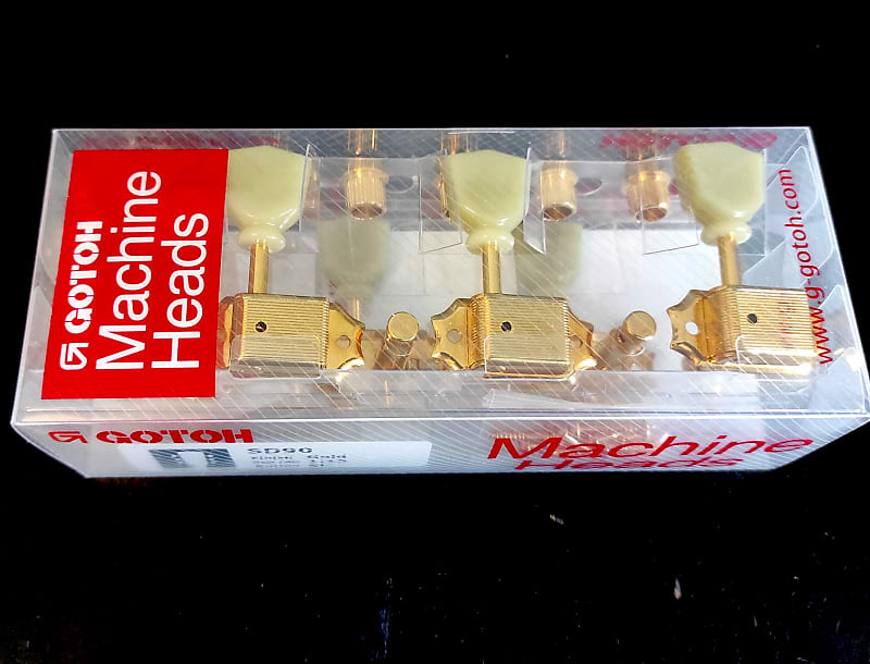 Gotoh Vintage SD90-GG 3+3 Gold Tuners keystone Buttons | Reverb
