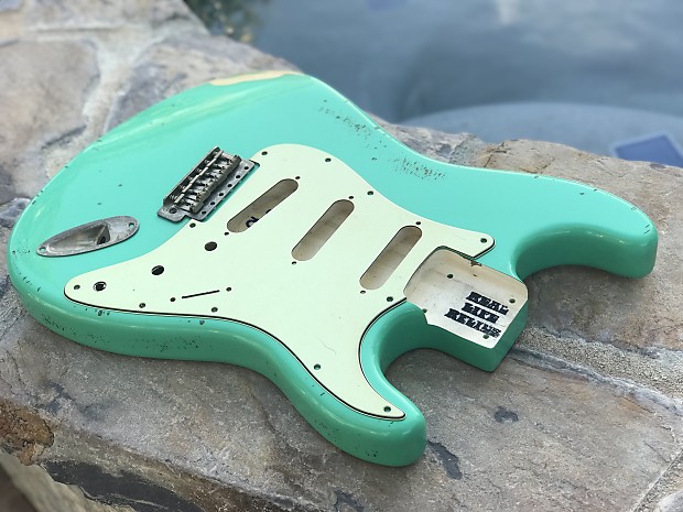Real Life Relics Strat Stratocaster body Seafoam Green | Reverb UK