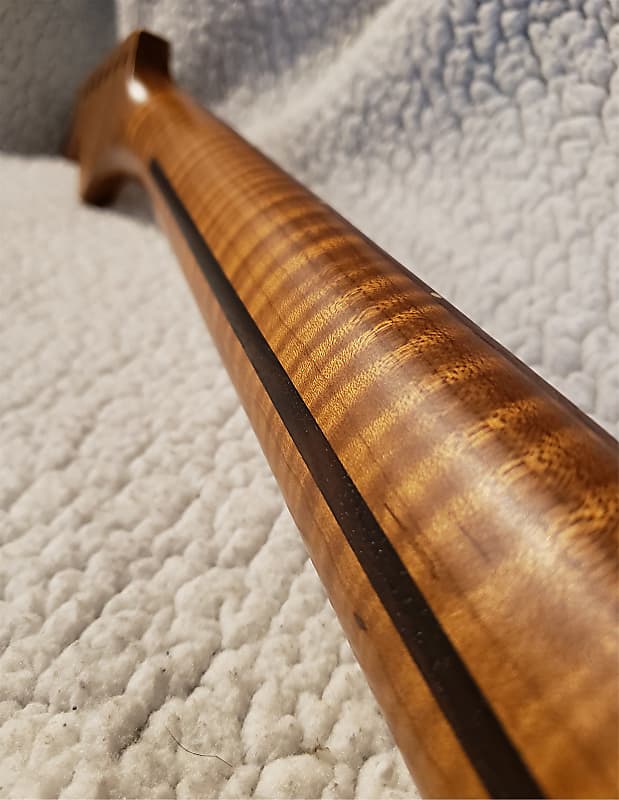 Beautiful USA made Roasted Flame maple neck. Nitro finish, | Reverb