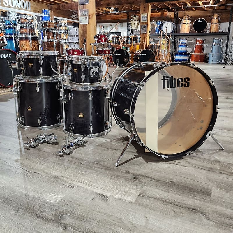 Used Fibes 5pc Austin Era Drum Set Black Onyx - Fair | Reverb