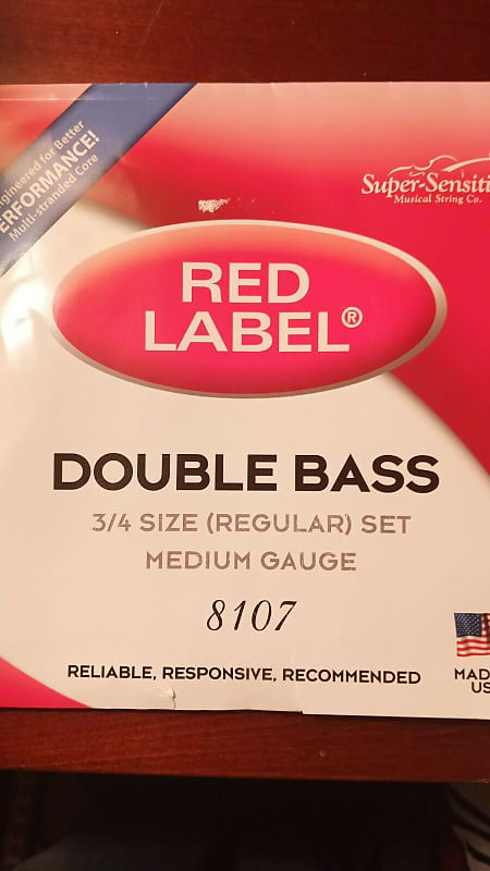 Super Sensitive double bass Strings three quarter size 3/4. | Reverb