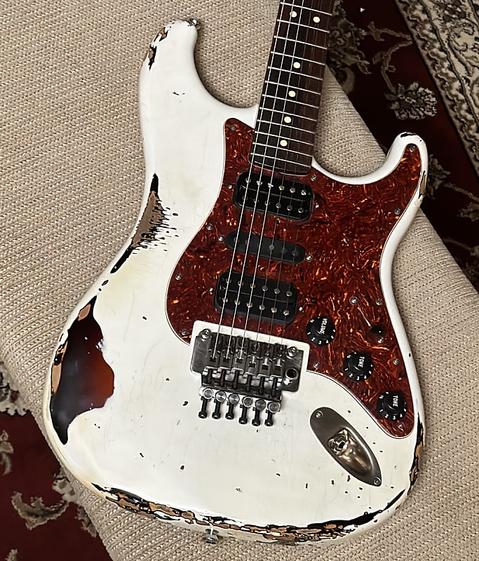 LSL Instruments Saticoy Mick Mars Tribute White Over 3 Tone | Reverb