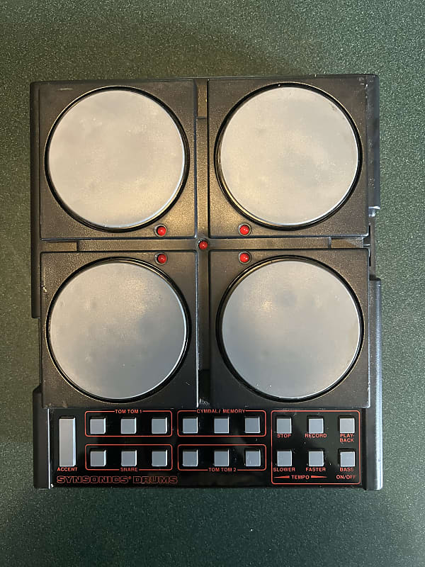 Mattel Synsonics Drum Pad Drum Machine 80s Black Includes Reverb