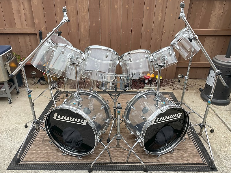 Clear Ludwig Octa-Plus 1979 Superkit- 2 Boom Stands | Reverb