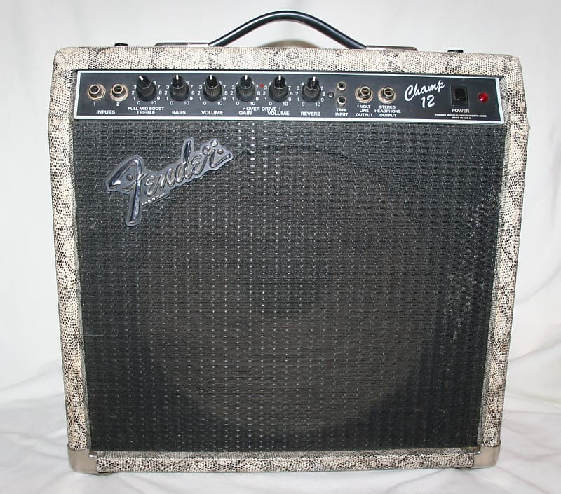 Vintage Fender Champ 12 Amplifier Amp Snakeskin Snake All | Reverb