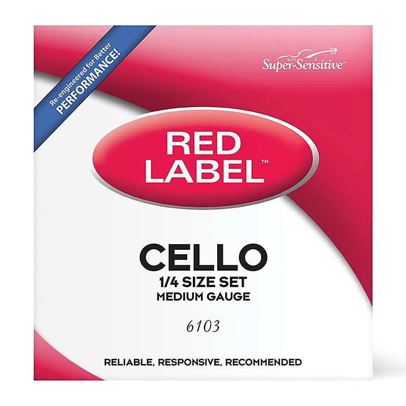 Cello Red Label Set 1/4 Steel, Nickel Wound, Orch Gauge | Reverb