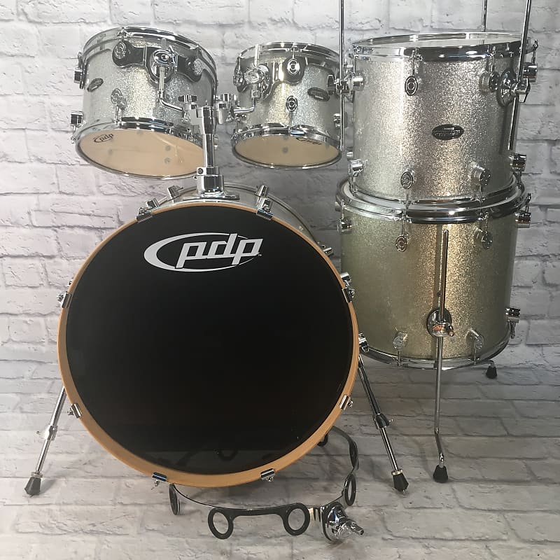 PDP CX 5pc Maple Drum Kit 2 Floors Silver Sparkle 22 16 14 12 | Reverb