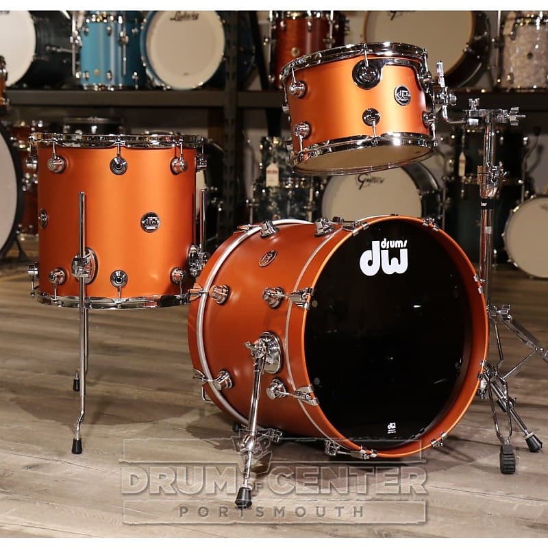DW Performance 3pc Drum Set 18/12/14 Hard Satin American Rust | Reverb