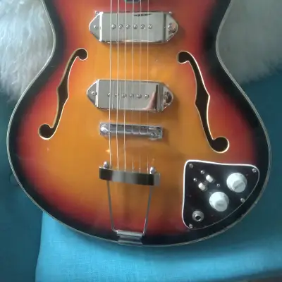Teisco Kimberly 335 Style Semi-hollow Guitar 1970s Sunburst | Reverb