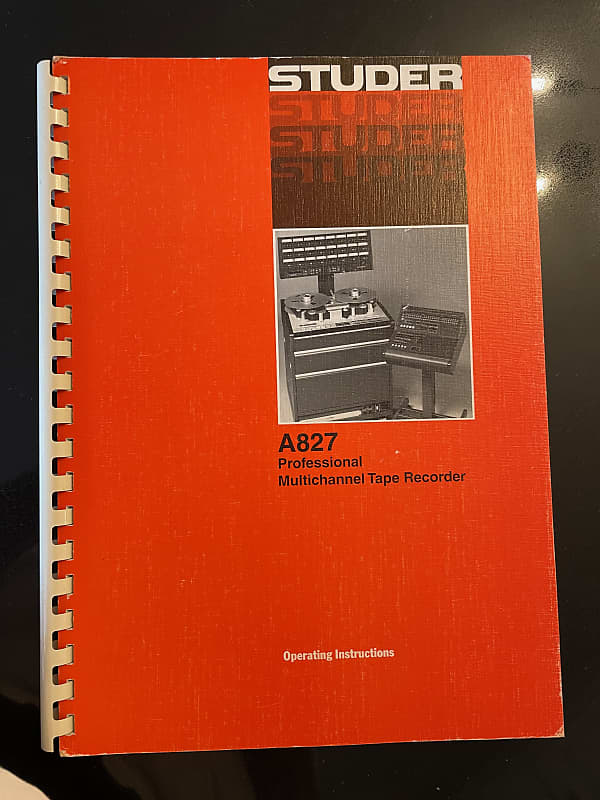 Studer A-827 Owners Manual Studer A-827 Multitrack Tape | Reverb