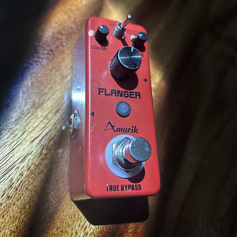 Amuzik flanger flanger effects pedal true bypass - Red | Reverb