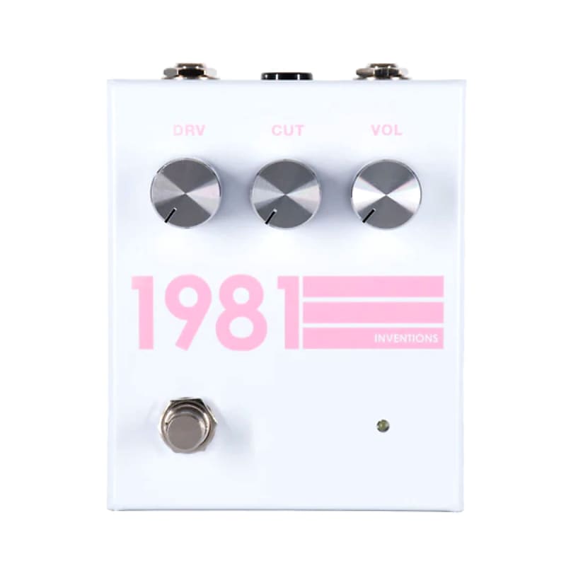 1981 Inventions - DRV Drive Pedal-White & Pink, Silver Knobs | Reverb