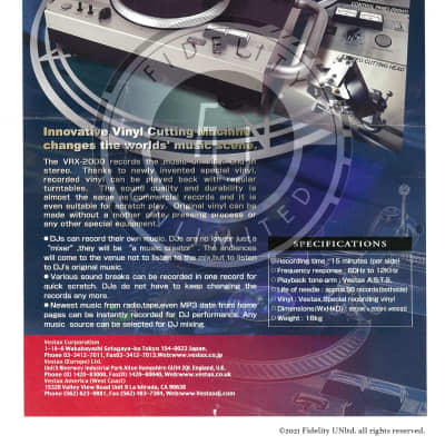 Vestax VRX-2000 Vinyl Rercorder SERVICED! Vinyl Cutter - | Reverb