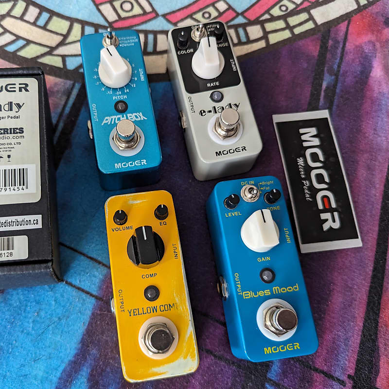 Mooer Lot Bundle Yellow Comp Pitch Box Blues Mood Driver Elec | Reverb
