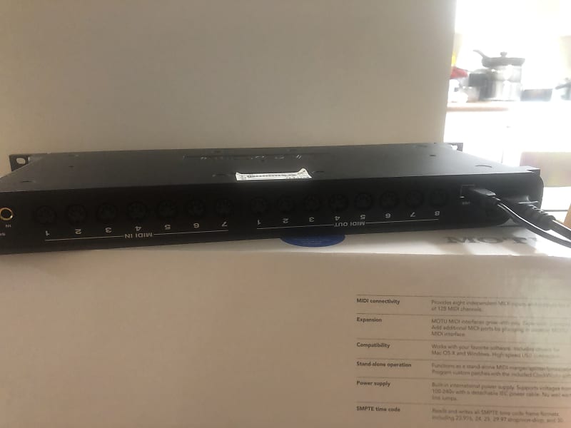 MOTU 8-in/8-out, 128 Channel MIDI interface, patchbay, and | Reverb