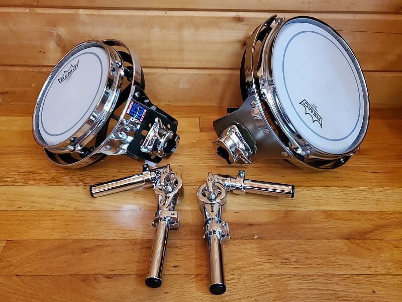 REMO Rototoms 8" & 10" w/suspension mounts, Pearl tom arms, | Reverb