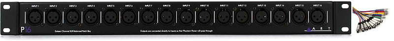 ART P16 16-channel XLR Balanced Patchbay Bundle with Hosa | Reverb