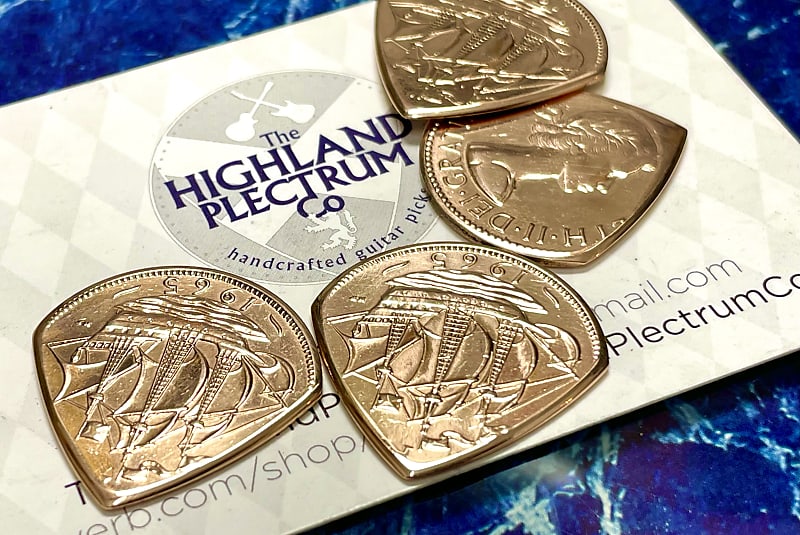 The Highland Plectrum Co. One 1966 Elizabeth Half Penny | Reverb
