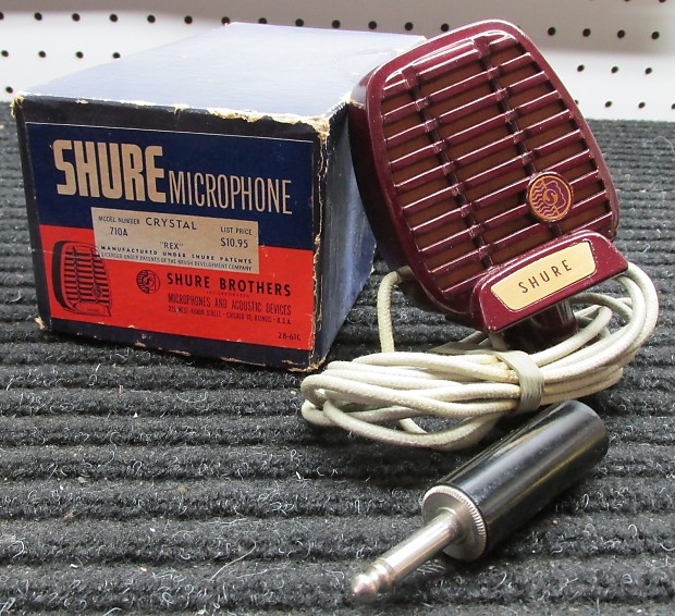 Vintage Shure 710A Crystal "REX" Microphone w/Original Box | Reverb