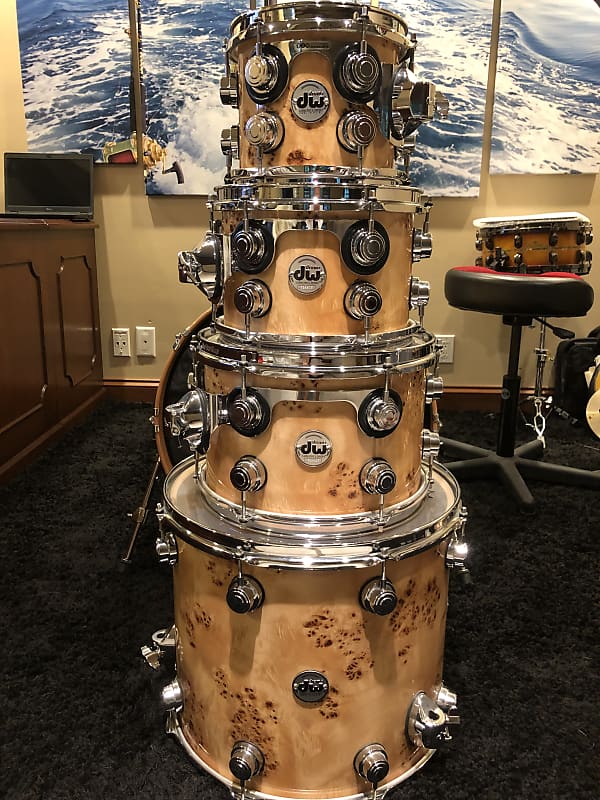 DW Collectors Series Maple Exotic Mapa Burl Finish /Chrome | Reverb