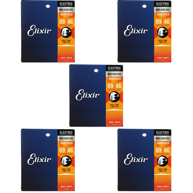 Elixir Strings 12027 Nanoweb Electric Guitar Strings - | Reverb