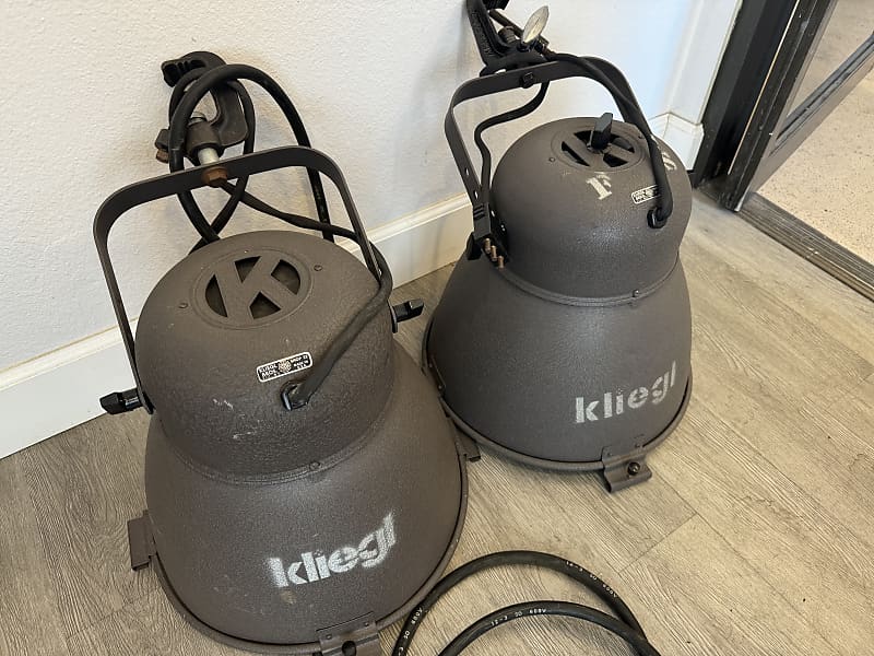 Lot (2) Vint Industrial 15" Kliegl Bros Shop 22 Studio Stage | Reverb