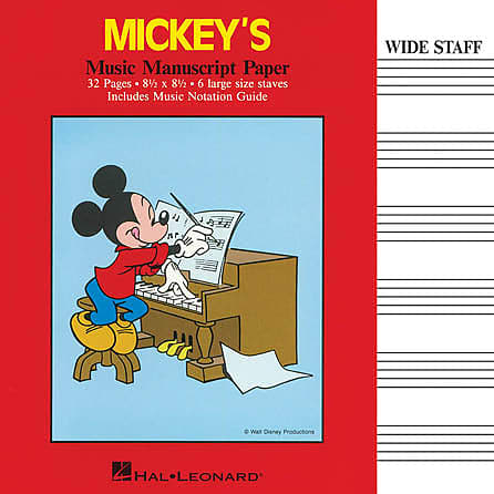 Mickey Mouse Wide Staff Manuscript Paper | Reverb