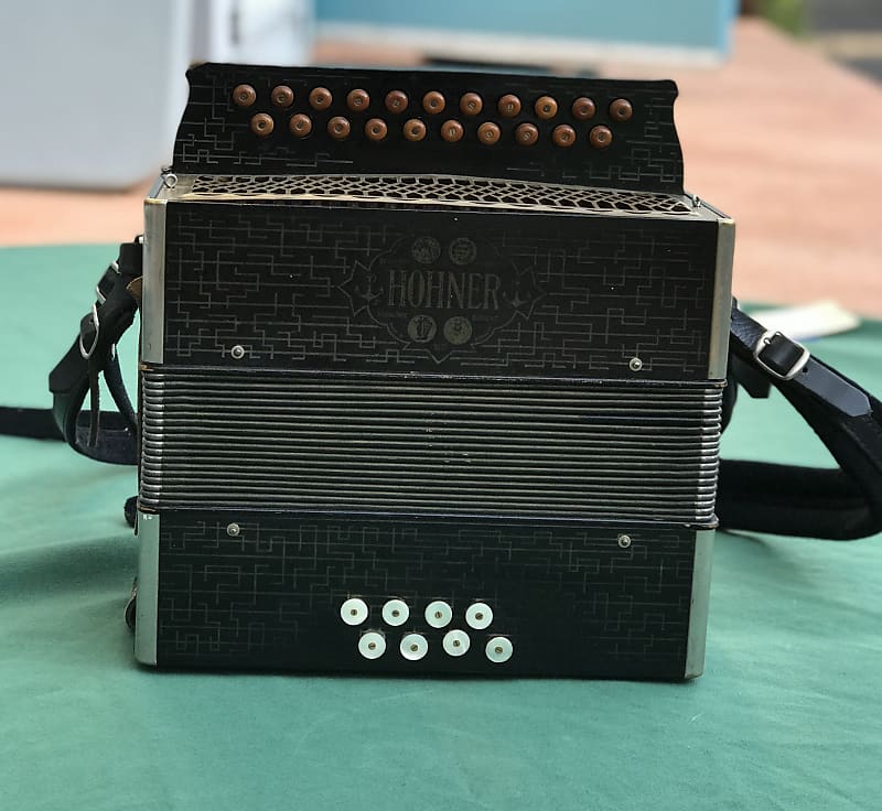 Hohner Two-Row Steel Reed C/F Melodeon Button Accordion | Reverb